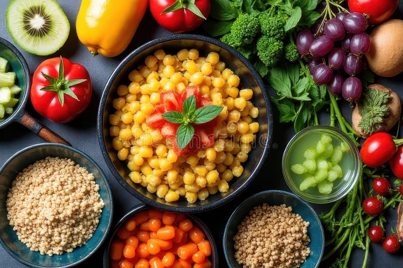 Vegan Sustainable Dining Experience Stock Illustration - Illustration ...