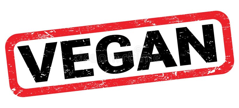 VEGAN Text Written on Red-black Rectangle Stamp Stock Illustration ...