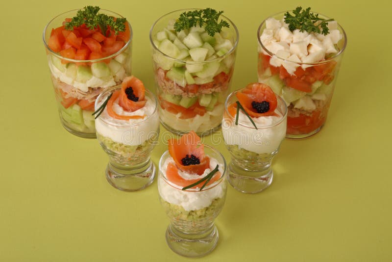 Appetizer, Verrine and Finger Food Stock Photo - Image of cream ...