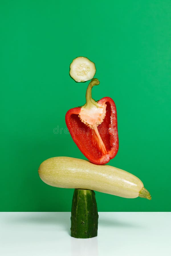 Vegetable Art Composition - Abstract Construction with Copy Space Stock ...