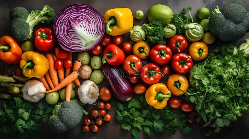 Vegetable Background, Image Ai Generated Stock Illustration ...