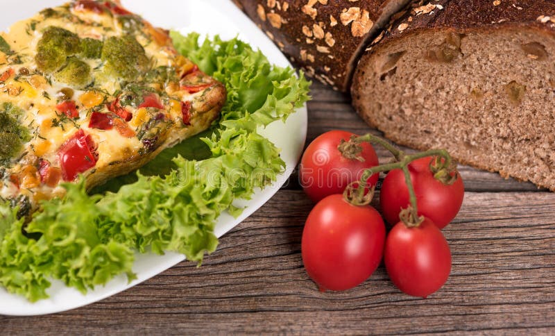 Vegetable baked pudding stock photo. Image of meatless - 79778796