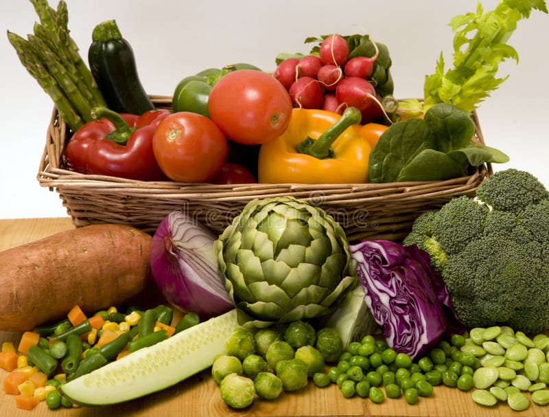 Basket with Fresh Vegetables and Eggs Stock Photo - Image of home, food ...