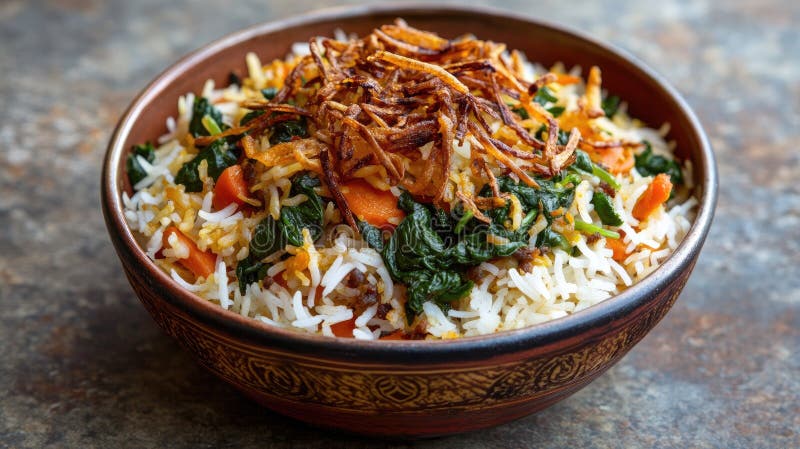 Vegetable Biryani with Tofu Cubes Generated by AI Stock Illustration ...