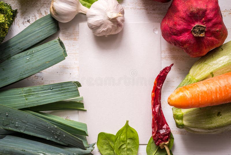 Vegetable border menu stock photo. Image of food, fresh - 68052762
