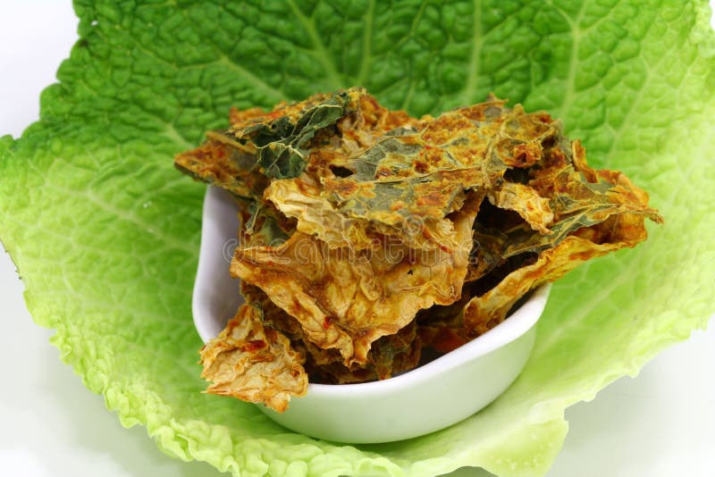 Vegetable Chips from Cabbage Stock Photo - Image of glass, peppers ...