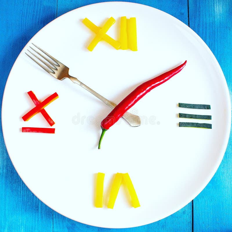 Vegetable clock stock image. Image of pepper, vegetable - 161517093