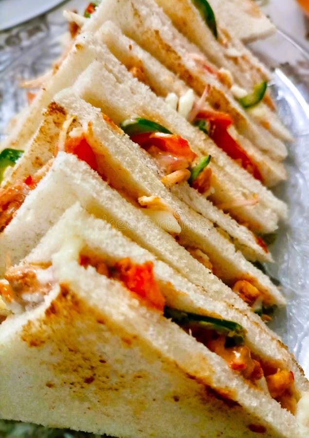 Vegetable Club Sandwich in a Dish Stock Image - Image of cuisine ...