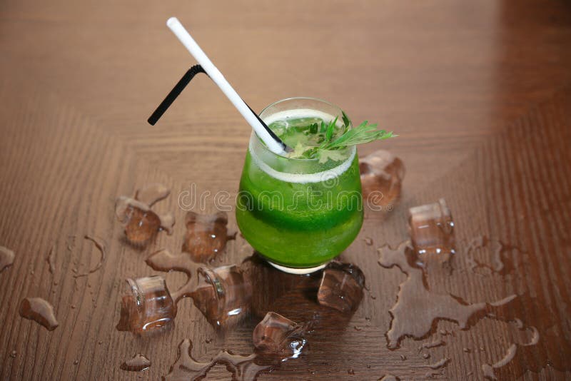 Vegetable Cocktail on a Wood Backgroun Stock Photo - Image of crystal ...