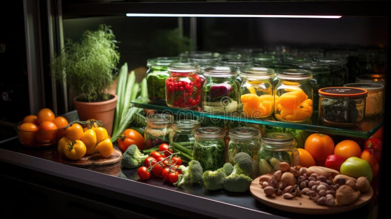 Vegetable Compartment of the Refrigerator Full of Fresh Vegetables ...