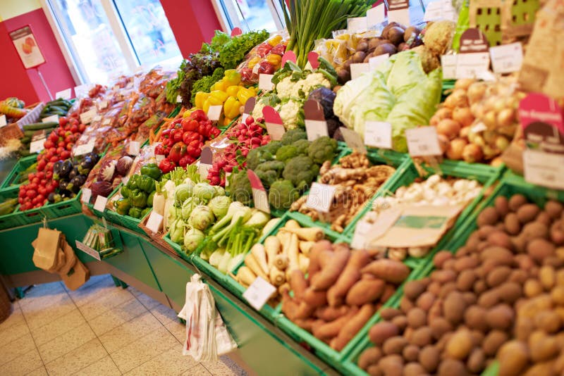 Vegetable Counter in the Health Food Store Stock Image - Image of ...