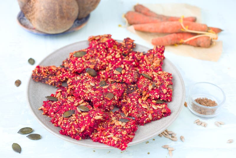 Beetroot crackers stock photo. Image of vegan, vegetable - 214276802