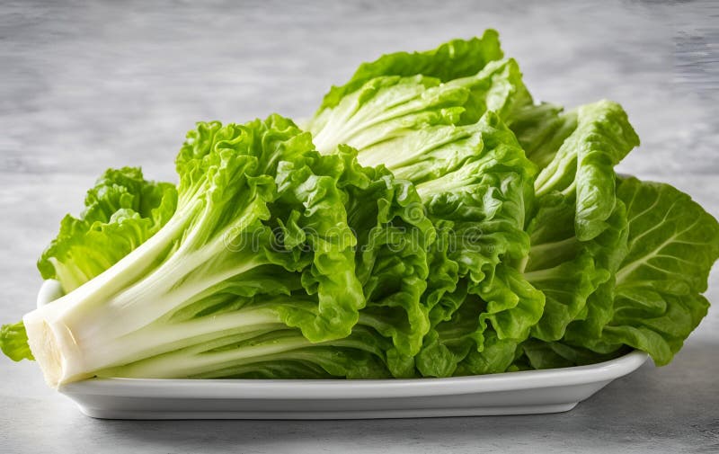 Crisp Romaine Lettuce Arranged, Ready for Cooking Stock Illustration ...