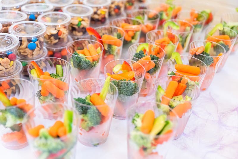 Vegetable Cups and Trail Mix Stock Photo - Image of individual, carrot: 275694138