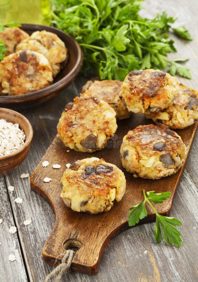 Vegetable Cutlets with Mushrooms Stock Image - Image of meal, cuisine ...