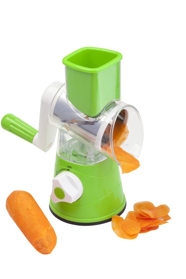 Vegetable Cutter with Various Attachments. Standing on the Table Stock ...