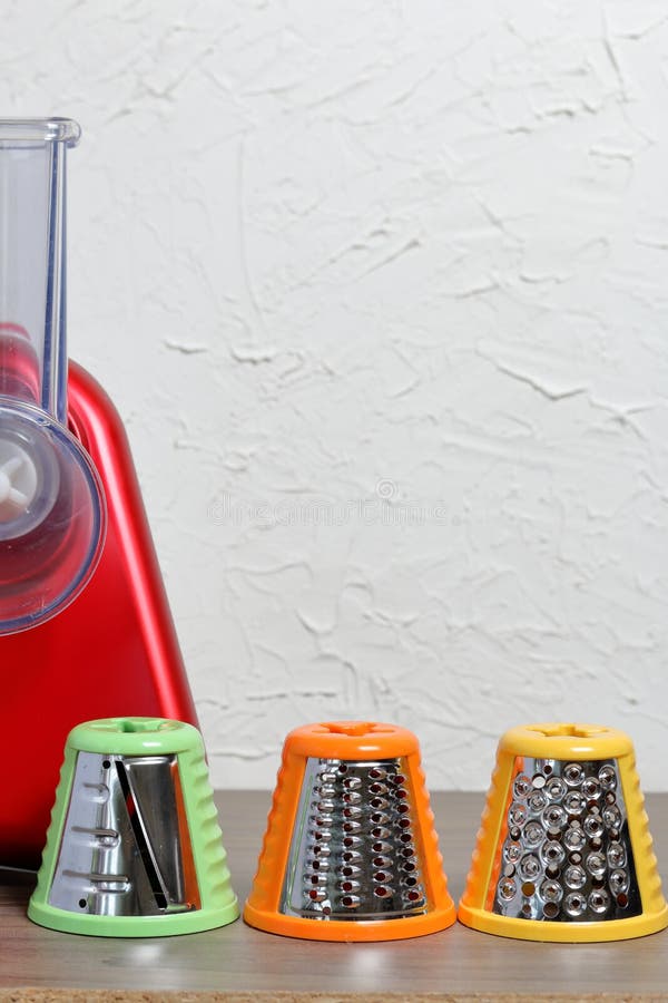 Vegetable Cutter with Various Nozzles. Standing on the Tabletop Stock ...