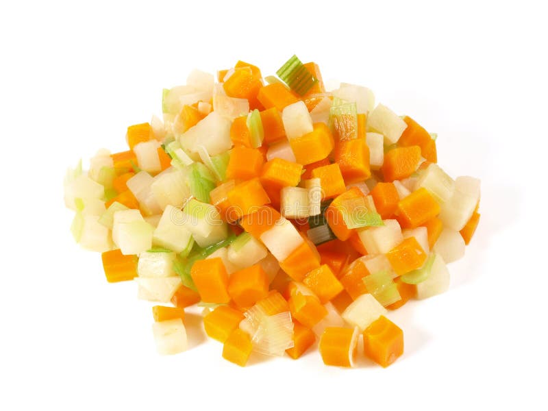 Vegetable Dice on White Background - Isolated Stock Image - Image of ...
