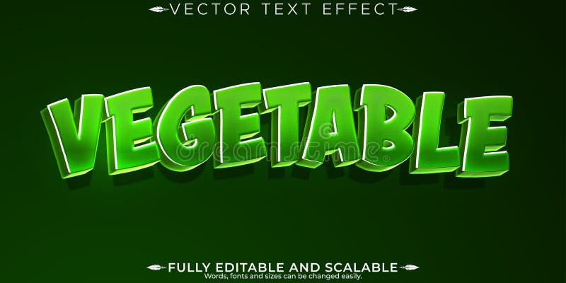 Vegetable Editable Text Effect, Editable Healthy and Food Text Style ...