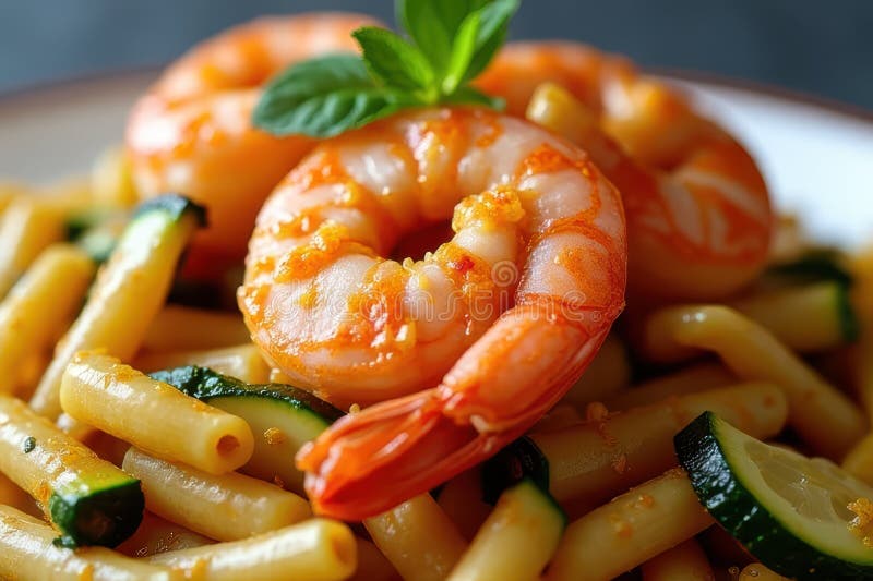 Vegetable-Enriched Seafood Pasta Feast Stock Image - Image of lunch ...