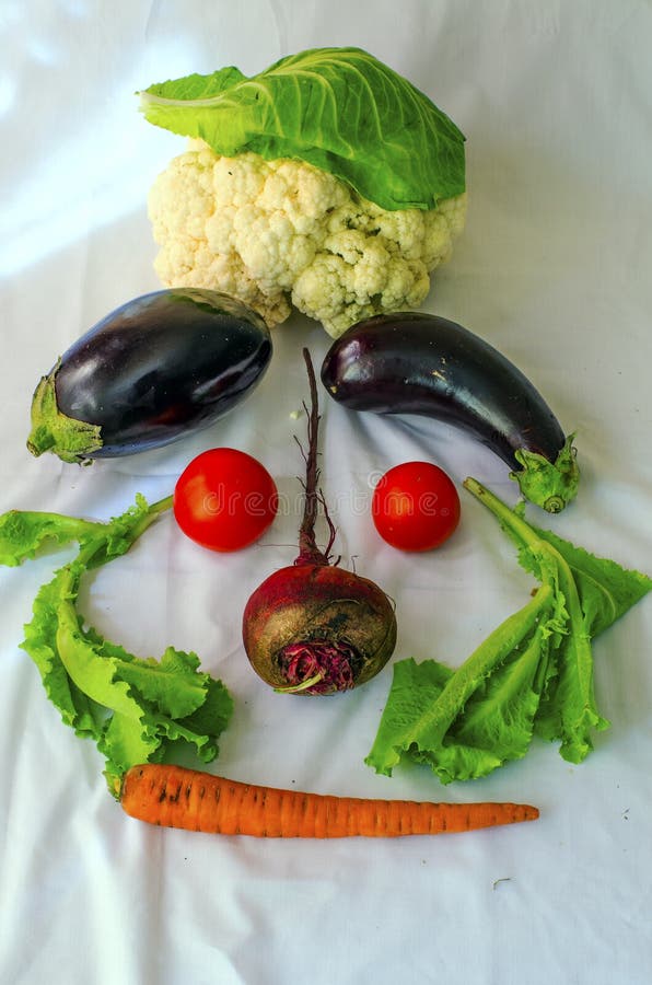 Vegetable face stock image. Image of vegetables, salad - 43355165