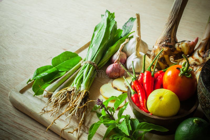 Vegetable of Food for Tom Yum Stock Image - Image of chopping, still ...