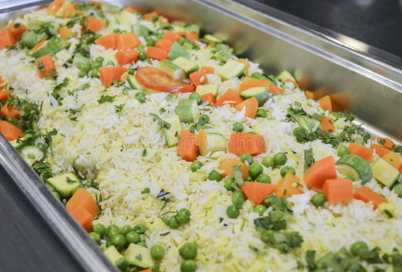 Vegetable Fried Rice at a Chinese Restaurant Buffet Stock Image - Image ...