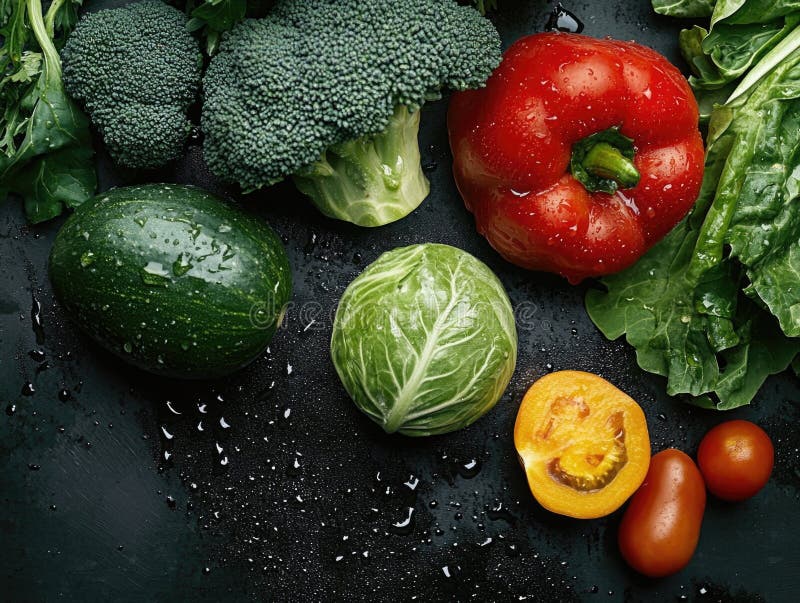 Vegetable and Fruit Assortment Stock Photo - Image of parsley, lettuce ...