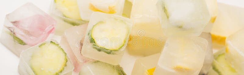 Vegetable and Fruit Ice Cubes for Stock Image - Image of organic ...