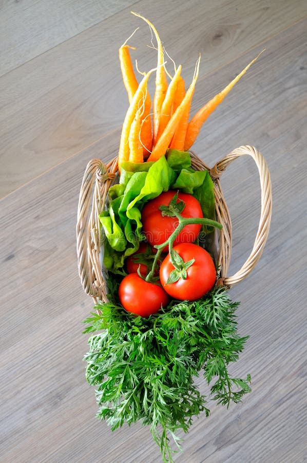 Vegetable Groceries on the Wooden Kitchen Table Stock Photo - Image of ...