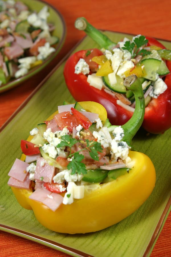 Vegetable and ham salad stock image. Image of bell, appetizer - 11893059