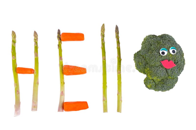 Vegetable Hello stock photo. Image of broccoli, carrot - 21931708
