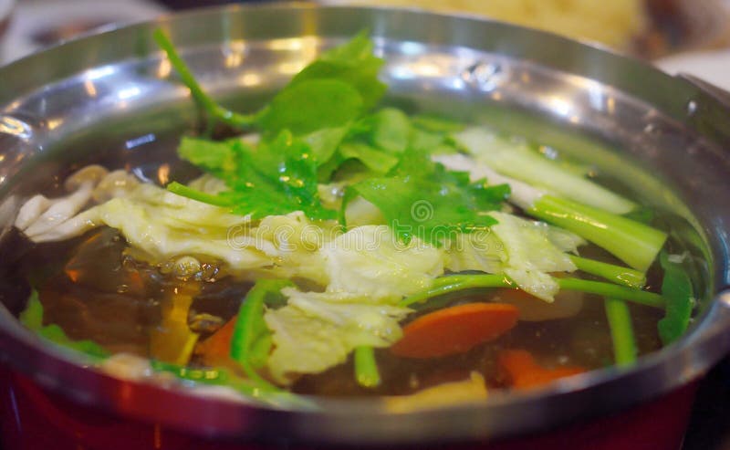 Vegetable in Hot Pot, Dinner Time Stock Photo - Image of diet, boiling ...