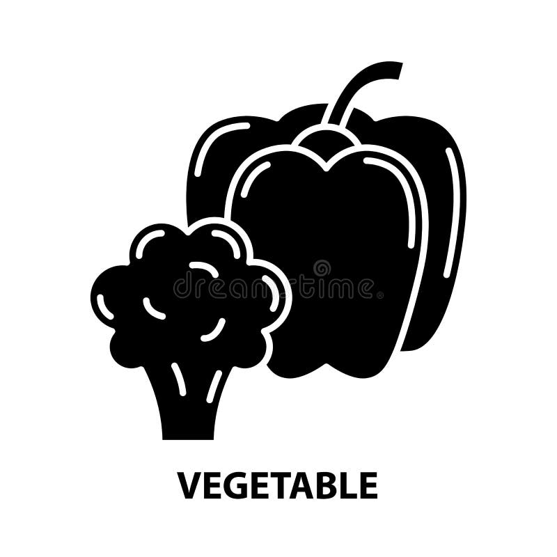 Vegetable Icon, Black Vector Sign with Editable Strokes, Concept ...