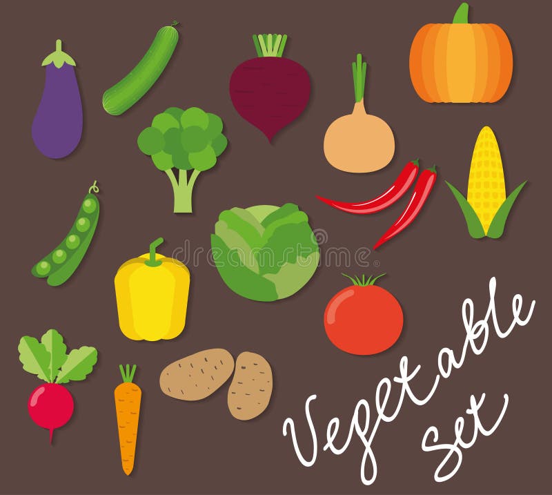 Vegetable Icon Set. the Image of Vegetables Symbol Stock Vector ...