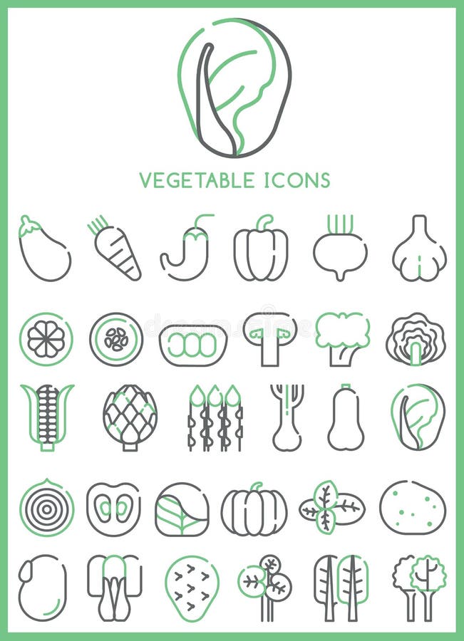 Vegetable Icons set stock vector. Illustration of black - 57158497