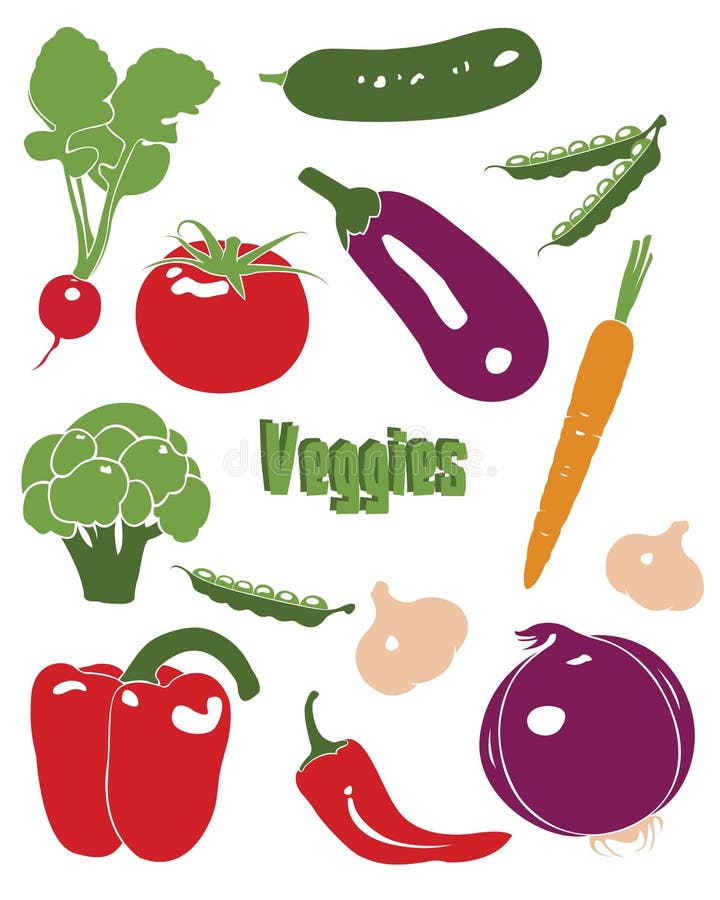 Vegetable Icons Set stock vector. Illustration of vector - 44536224