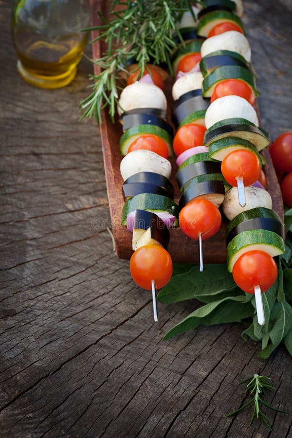 Vegetarian BBQ skewers stock image. Image of cooking - 13628433
