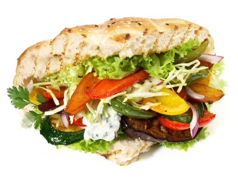 Vegetable Kebab - Fast Food on White Background Stock Photo - Image of ...