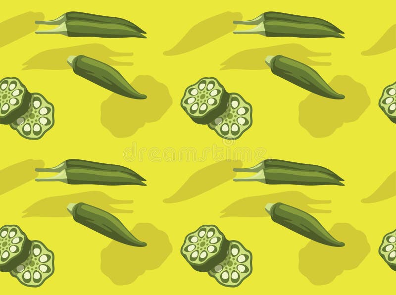 Vegetable Kind Okra Seamless Background Wallpaper Stock Vector ...