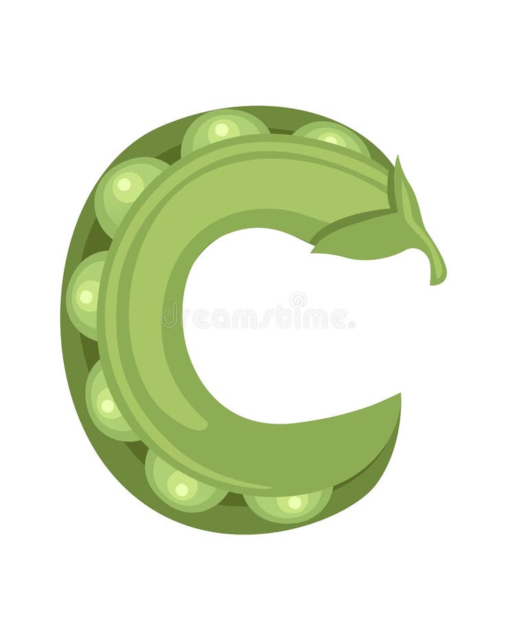 Vegetable Letter H Cucumber Style Cartoon Vegetable Design Flat Vector ...
