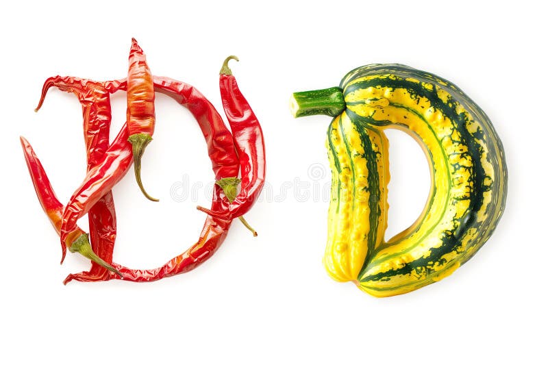 Vegetable Letter "D stock illustration. Illustration of vegetarian ...