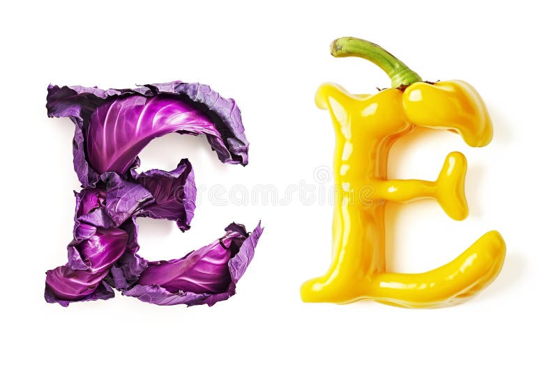 Vegetable Letter "E stock illustration. Illustration of idea - 309653398