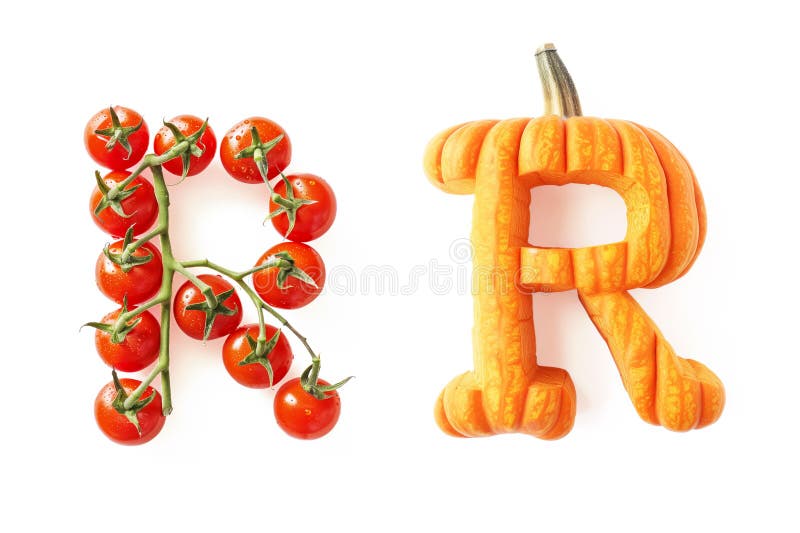 Vegetable Letter "R stock illustration. Illustration of vegan - 310850405