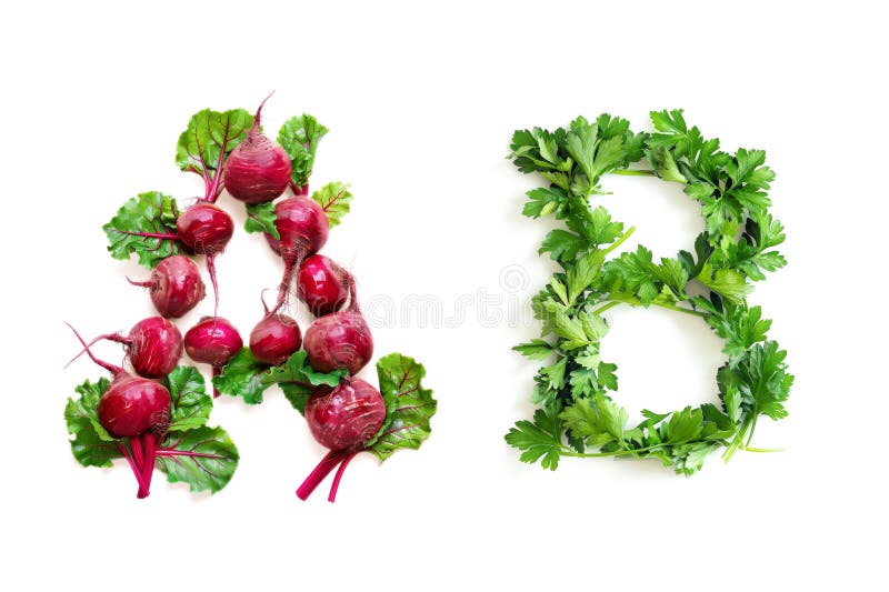 Vegetable Letters "a" and "B Stock Illustration - Illustration of ...