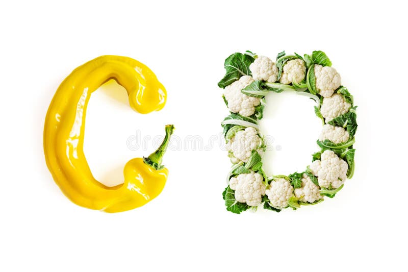Vegetable Letters "C" and "D Stock Illustration - Illustration of child ...