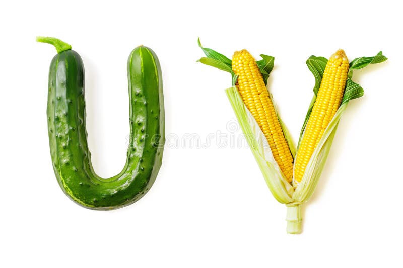 Vegetable Letters "U" and "V Stock Illustration - Illustration of child ...