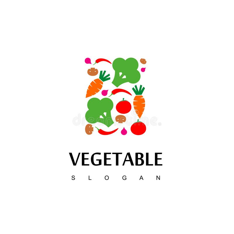 Vegetable Logo Design for Vegan Food Symbol Stock Vector - Illustration ...