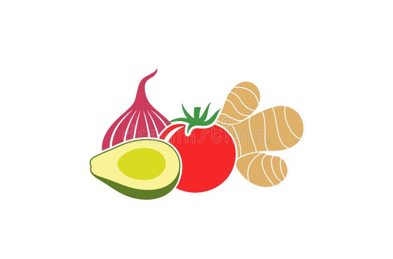 Vegetable Logo. Isolated Vegetable on White Background Stock Vector ...