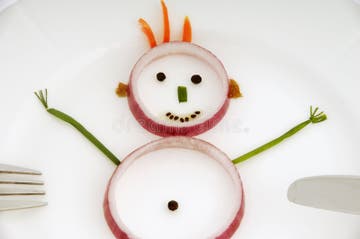 Vegetable man on dish stock image. Image of groceries - 2263731